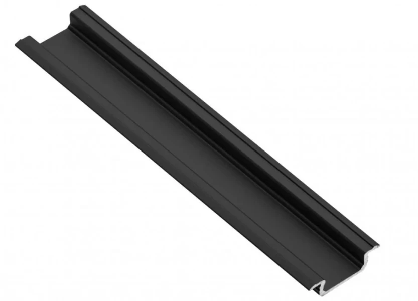 Juodas aliuminio profilis LED juostoms (įfrezuojamas) 3m | Ulmas.lt