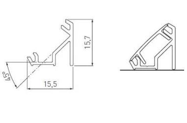 LED profilis kampinis, juodas | Ulmas.lt
